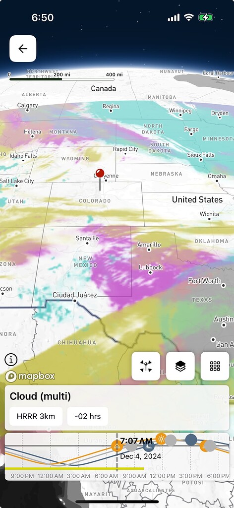 Preview of weather maps in v5 iOS app - Photo WX - The Photographer's Ephemeris